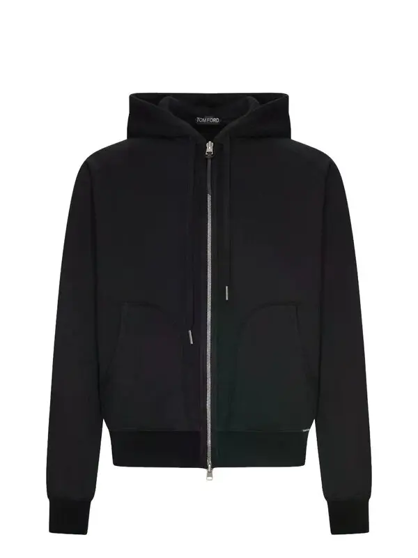 TOM FORD Zip-up Hoodie With Drawstring Hood - Black