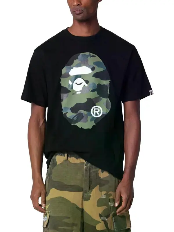 A BATHING APE Abc Camo Ape Head T-shirt - Black