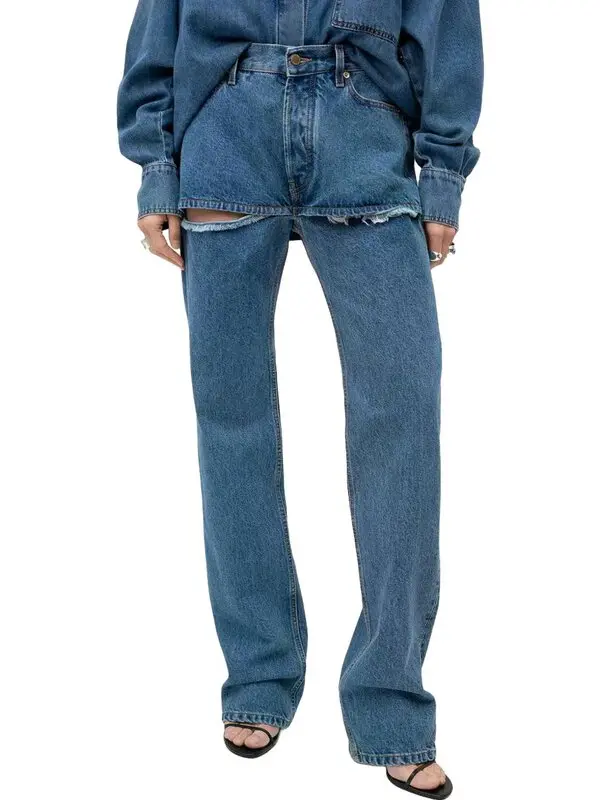 DARKPARK Cut-out Frayed Edge Jeans - Blue