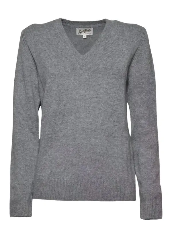 MC2 SAINT BARTH Knitted V-neck Sweater - Grey