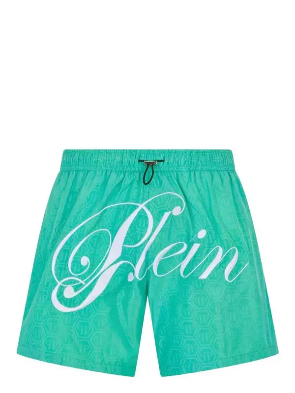 Philipp Plein Monogram Signature Boardshorts - Green