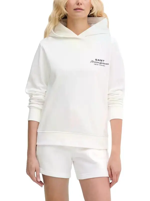 Gant Embroidered Logo Hoodie - Neutrals