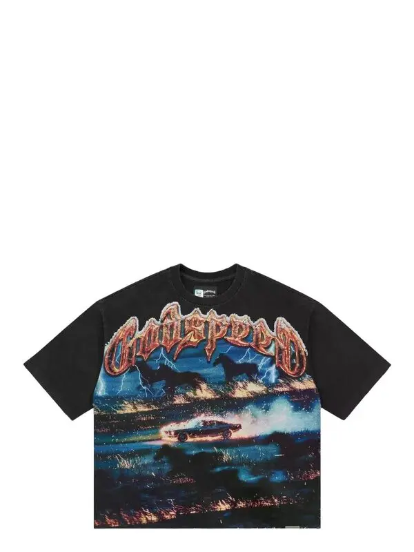 GODSPEED Horsepower Graphic-print T-shirt - Black