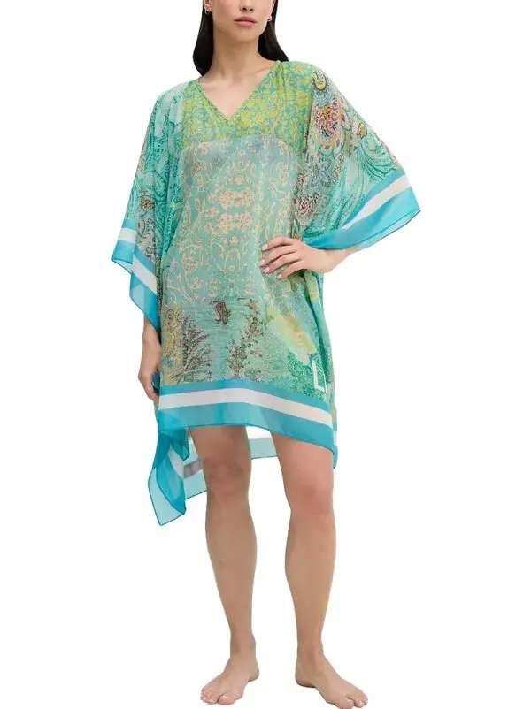 Liu Jo V-neck Kaftan With Logo Print - Blue