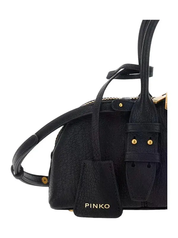 Pinko Leather Tote Bag - Black