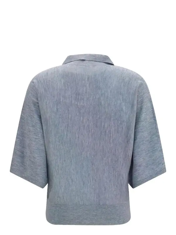 LISA YANG Norie Polo-collar Sweater - Blue