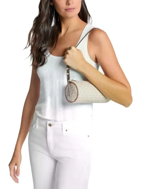 Michael Kors Small Izzy Logo-print Shoulder Bag - Neutrals