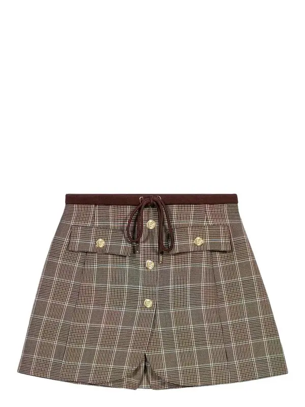 Maje Prince Of Wales Check Suit Shorts - Neutrals