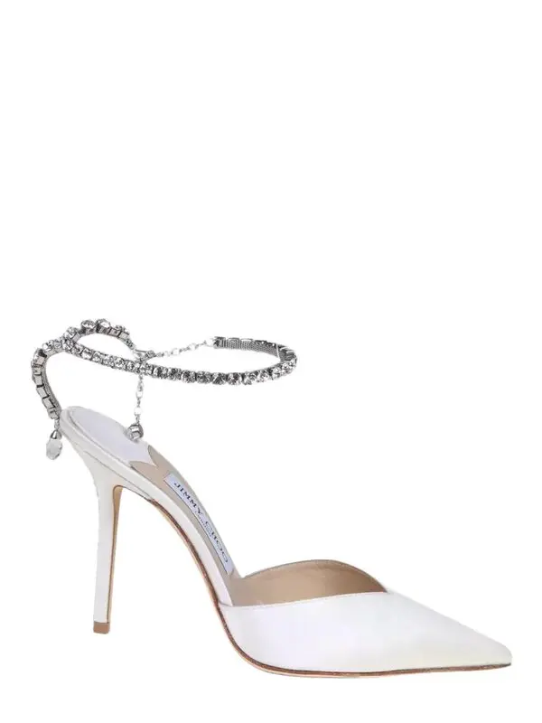 JIMMY CHOO Saeda Crystal-embellished Pumps - White