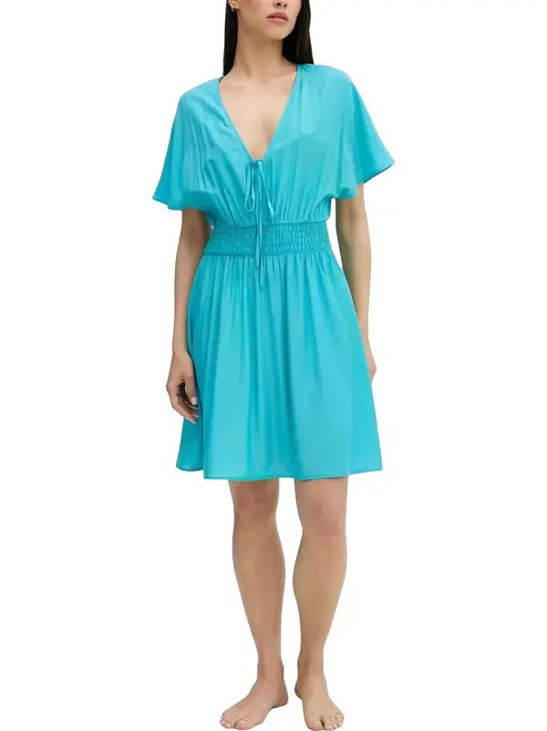 Liu Jo Smocked-waist Midi Dress - Blue