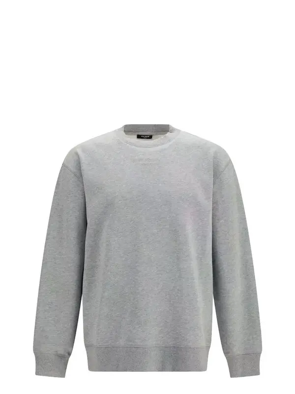 Balmain Logo Embroidered Crewneck Sweatshirt - Grey