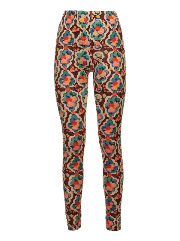 La DoubleJ Floral-print Leggings - Brown