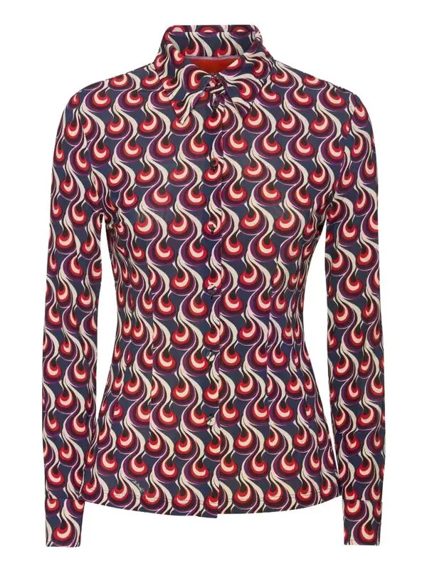 La DoubleJ Fitted Shirt With Geometric Print - Blue