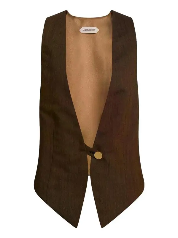 Alberta Ferretti Button-fastening Waistcoat - Brown