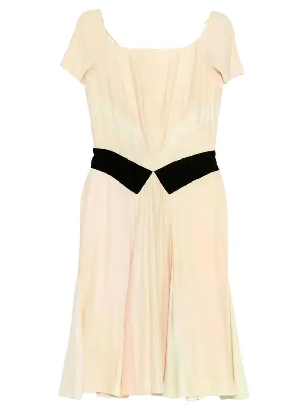 Prada Beige Silk Pleated Dress - Neutrals