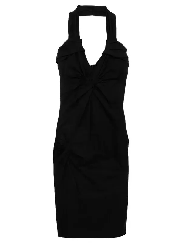 Dior Sleeveless Knot-detail Halterneck Dress - Black