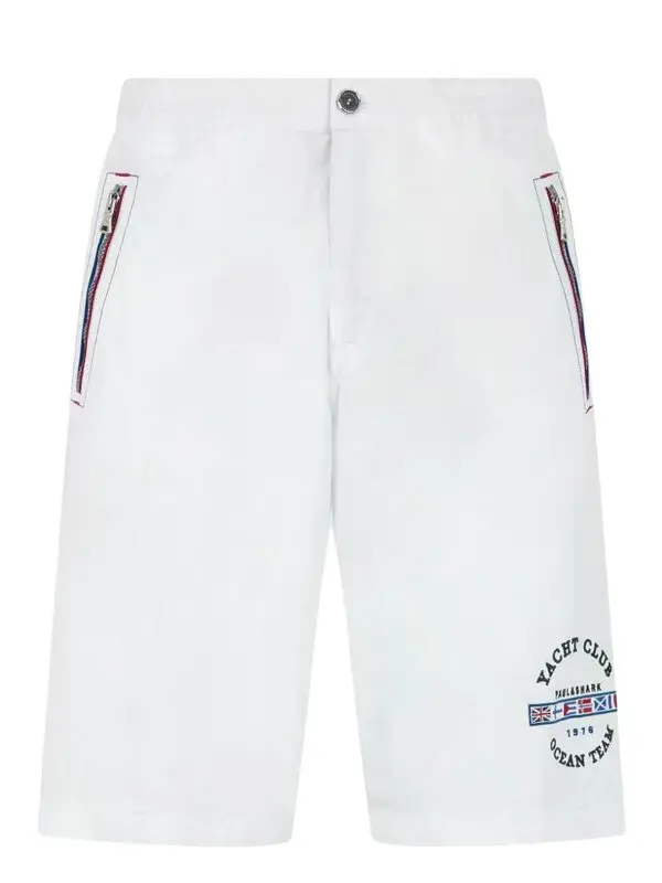 Paul & Shark Logo-print Zip-pocket Shorts - White