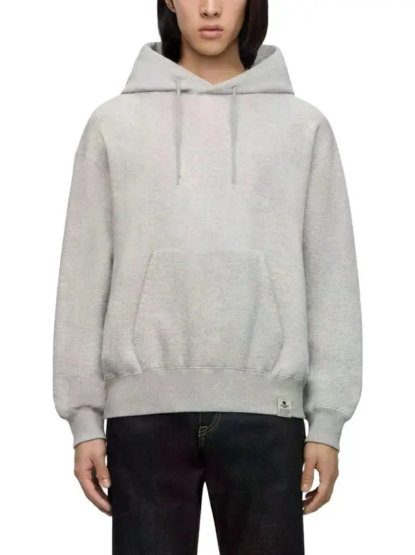 MOMOTARO Drawstring-hood Hoodie With Logo Patch - Grey