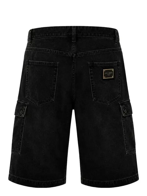 Dolce & Gabbana Denim Cargo Shorts - Black
