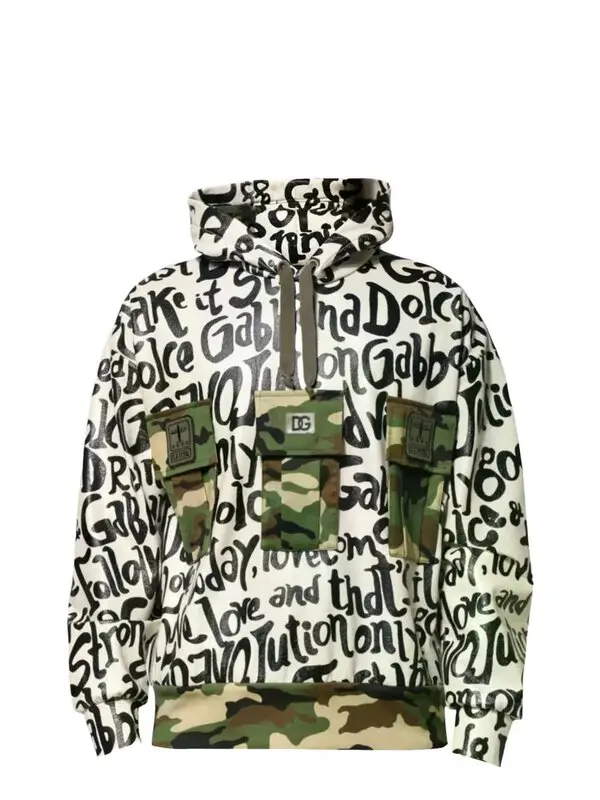 Dolce & Gabbana Graffiti Print Hoodie - White