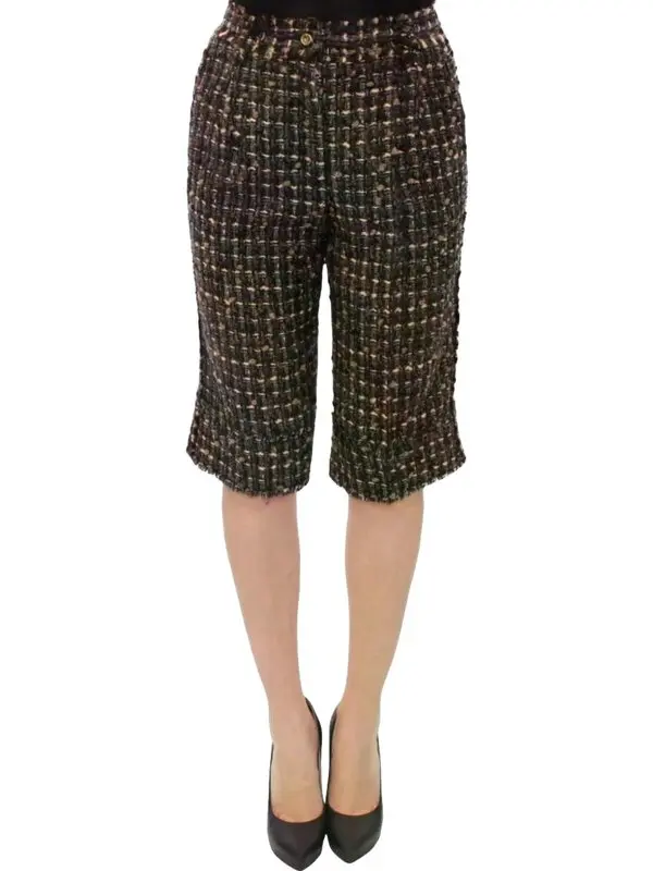 Dolce & Gabbana Multicolor Tweed Knee-length Shorts - Black