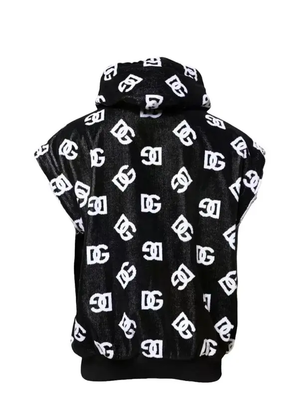 Dolce & Gabbana Sleeveless Logo Hoodie - Black