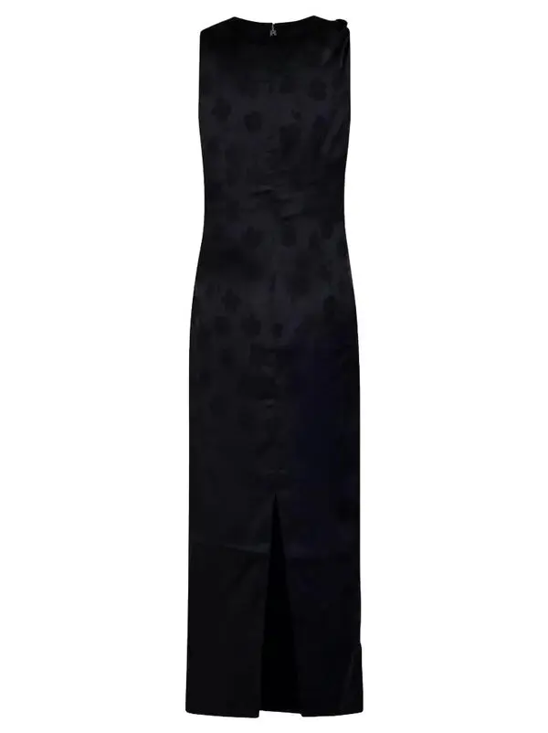 ROTATE BY BIRGER CHRISTENSEN Floral-jacquard Ruched Midi Dress - Black
