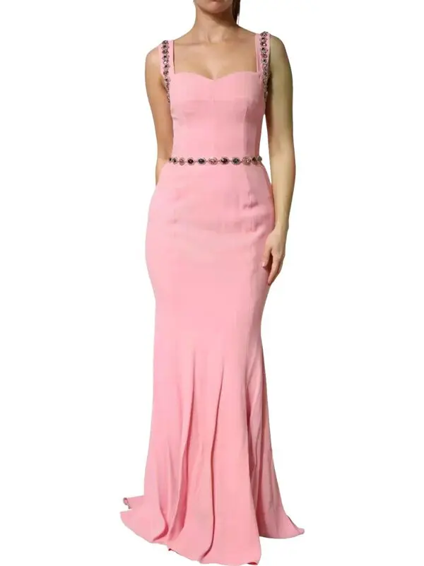 Dolce & Gabbana Embellished Mermaid Maxi Dress - Pink