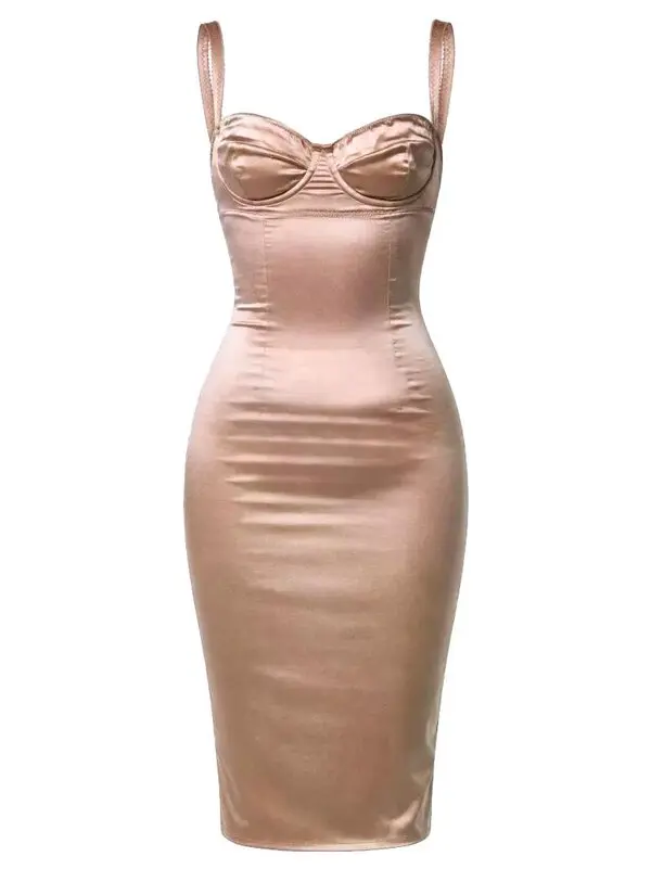 Dolce & Gabbana Bustier Midi Dress - Pink