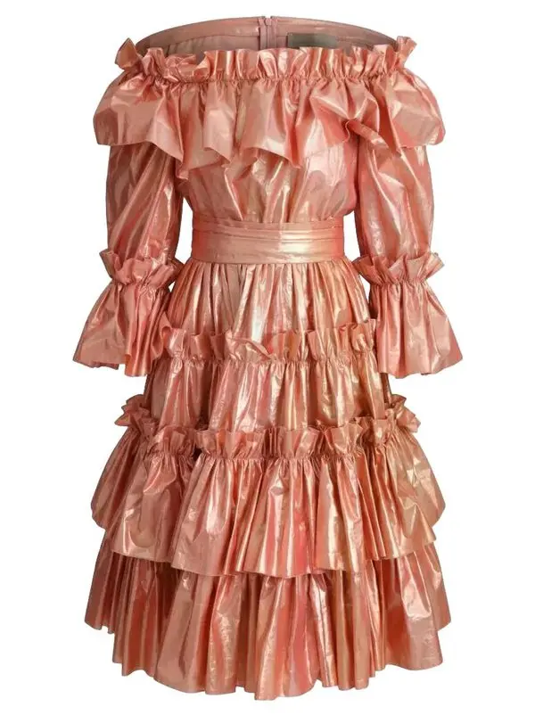 Dolce & Gabbana Ruffled Tiered Mini Dress - Pink