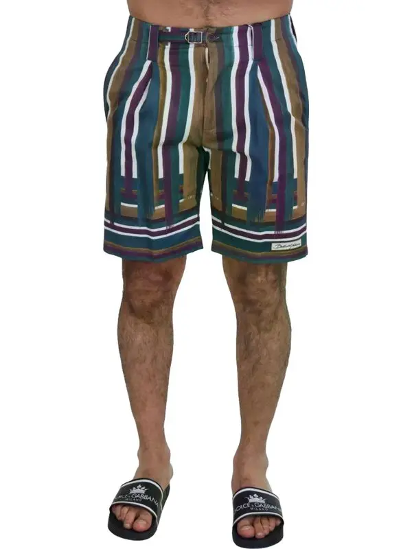 Dolce & Gabbana Striped Pleated Shorts - Blue