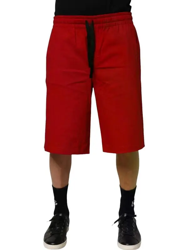 Dolce & Gabbana Cotton Jersey Drawstring Shorts - Red