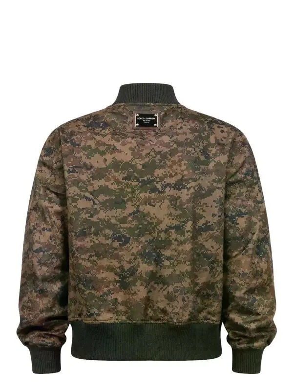 Dolce & Gabbana Camouflage Print Bomber Jacket - Brown