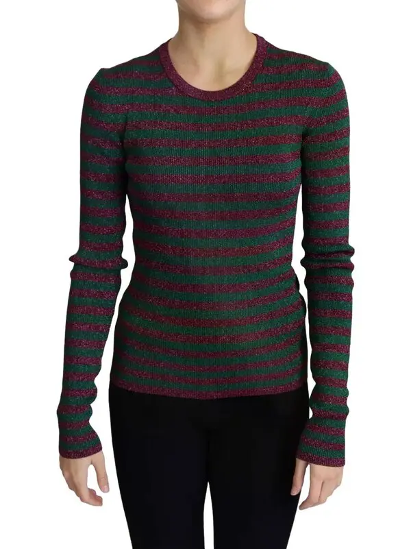 Dolce & Gabbana Striped Lurex Sweater - Green