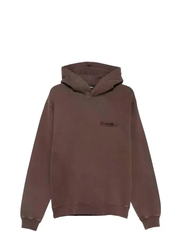 Jacquemus Logo Patch Hoodie - Brown