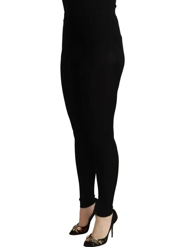 Dolce & Gabbana Ribbed-knit Leggings - Black
