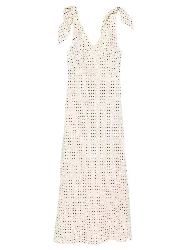 Faithfull The Brand Solana Polka-dot Maxi Dress - Neutrals