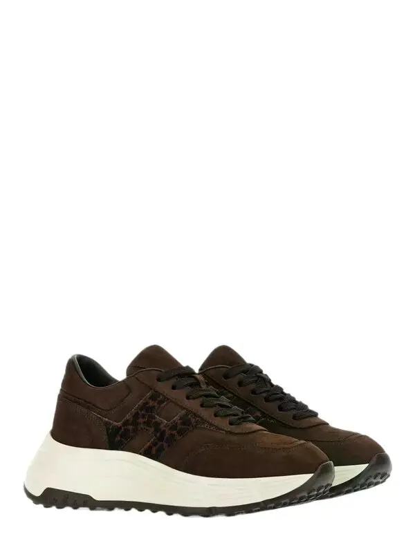 Hogan Leopard Print Sneakers - Brown