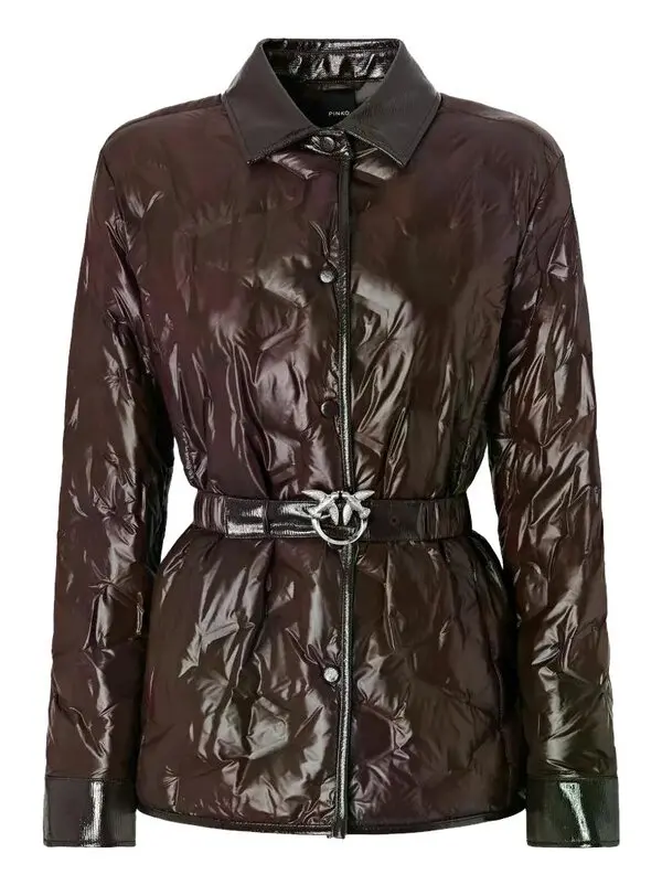 Pinko Quilted Belted Jacket - Brown
