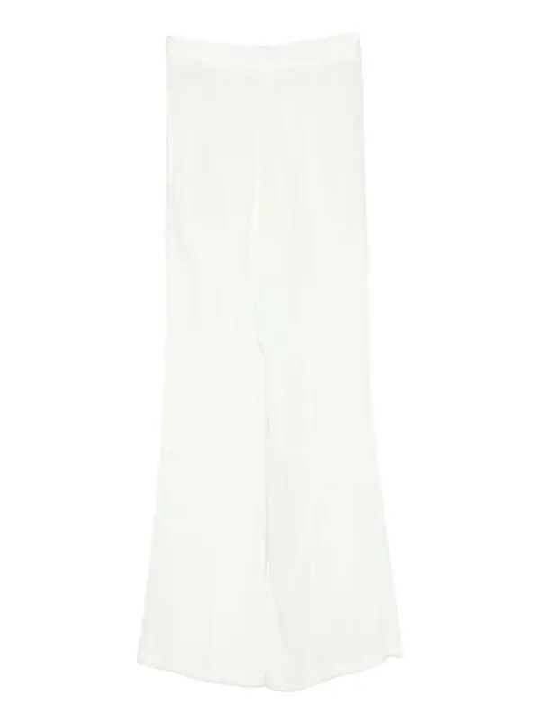 SIMONA CORSELLINI White Side Zip Trousers With Pressed Crease - Neutrals