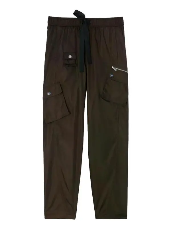 GANNI Duchesse Nylon Cargo Trousers - Brown