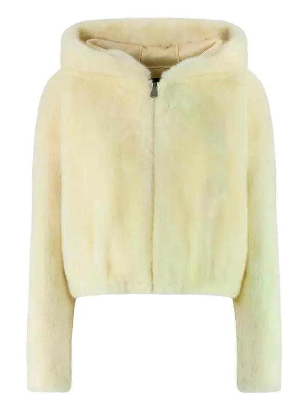 Pinko Faux Fur Hooded Jacket - Neutrals