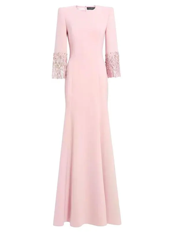Jenny Packham Anita Dress With Ornate Sleeves - Pink