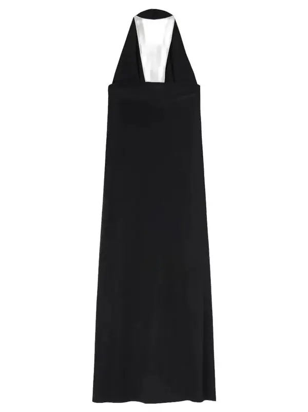 RETORI Retro Draped Bi-color Maxi Dress - Black