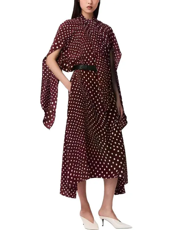 Stella McCartney Polka-dot Tie-neck Asymmetric Dress - Red