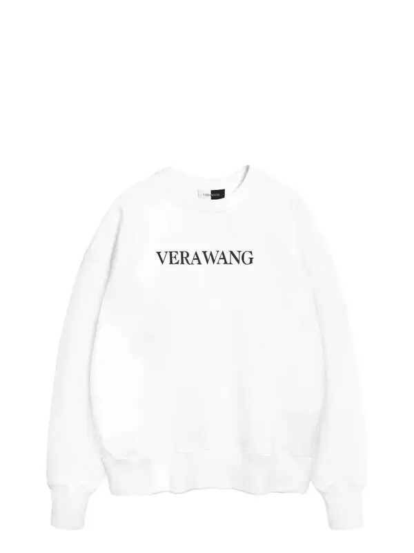 Vera Wang Logo Print Cotton Sweatshirt - White