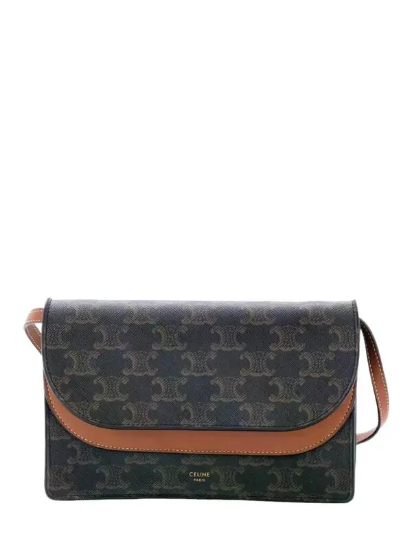 Celine Triomphe Coated Canvas Crossbody Bag - Brown