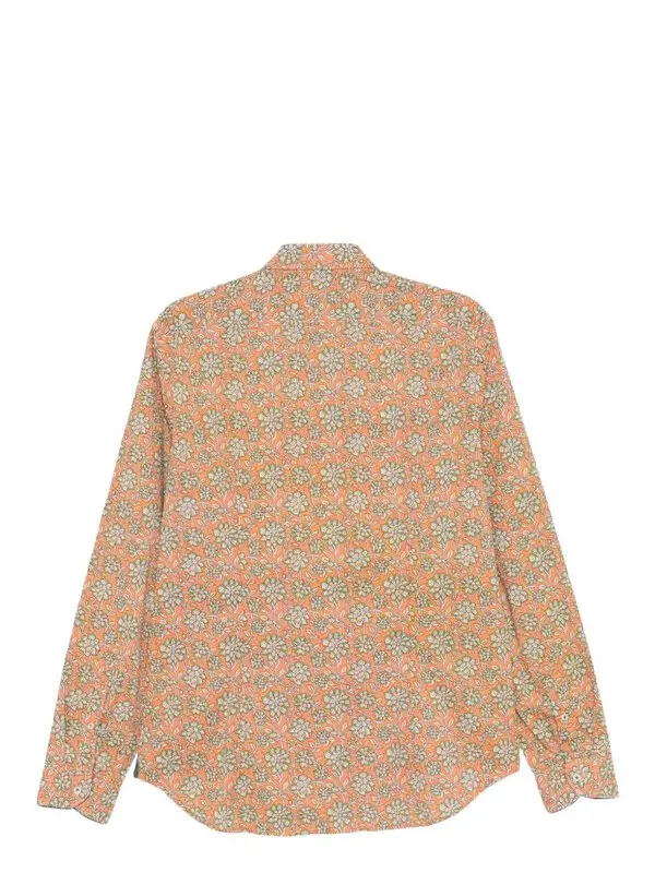 MANUEL RITZ Floral-print Long-sleeve Shirt - Orange
