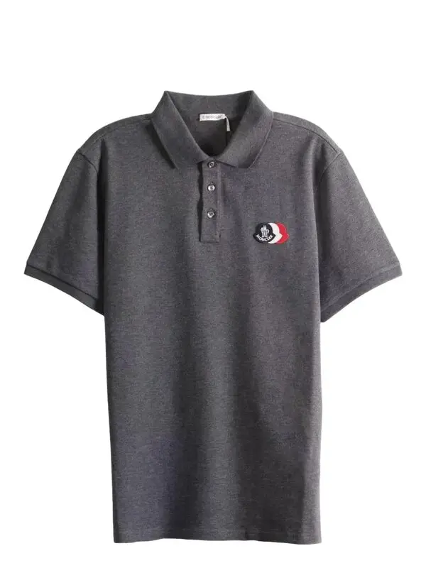 Moncler Logo-patch Polo Shirt - Grey