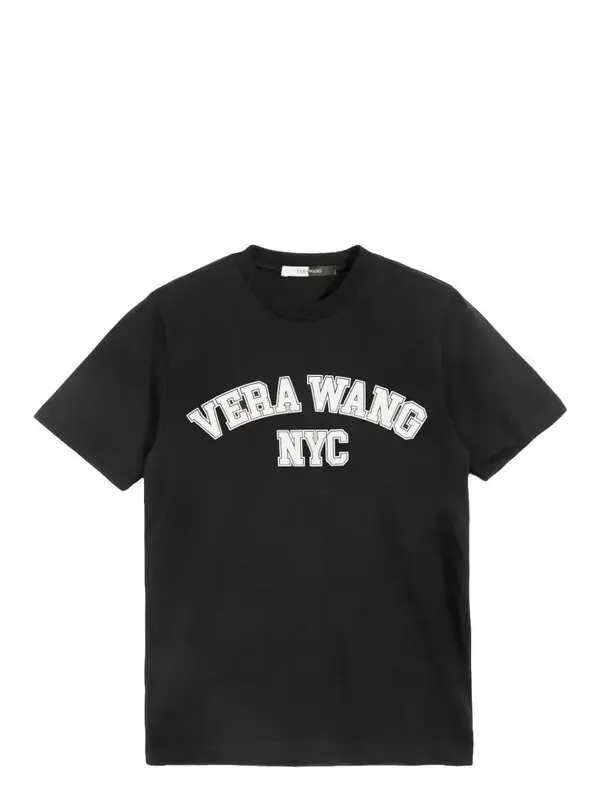 Vera Wang Cotton Jersey Logo T-shirt - Black